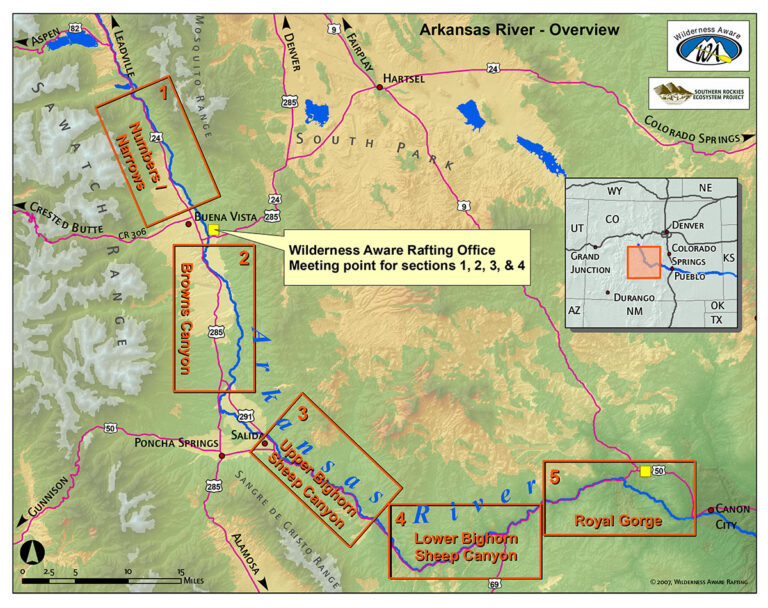 Arkansas River Maps - Colorado - Wilderness Aware Rafting