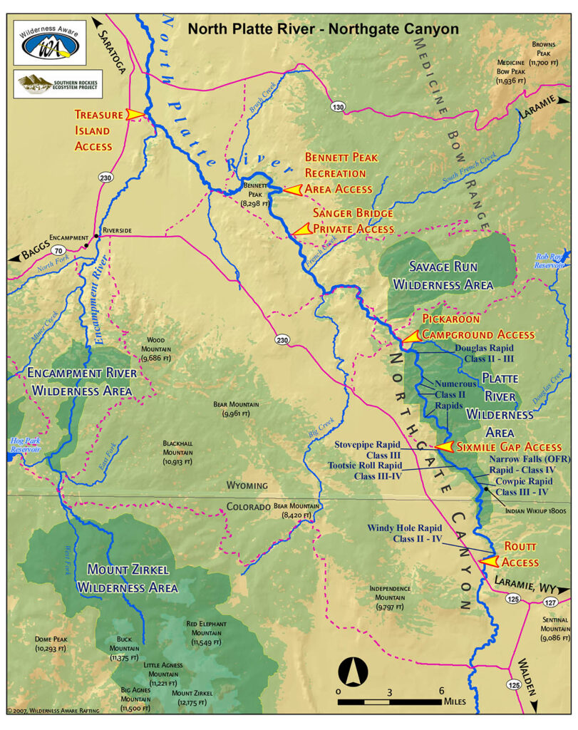North Platte River Map - Northgate Canyon - Wilderness Aware