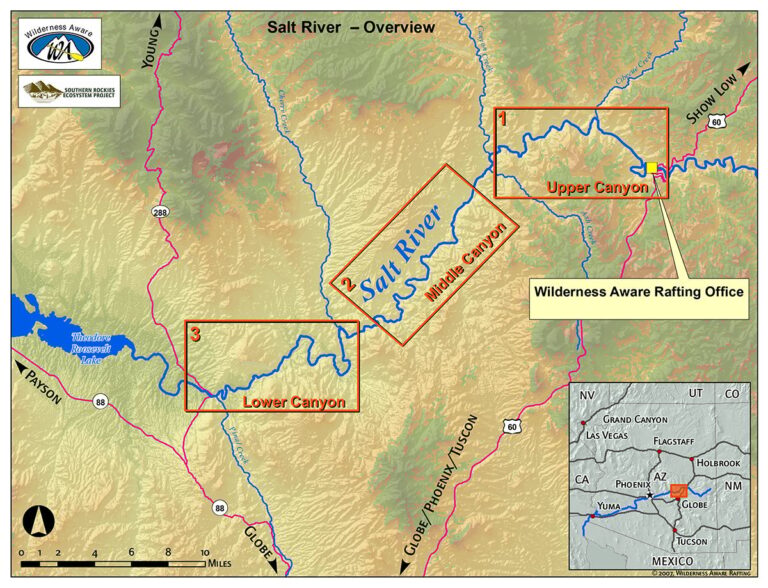 Salt River Rafting Map - Wilderness Aware Rafting