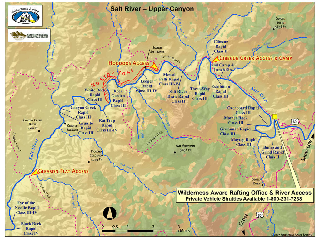 Salt River Rafting Map - Wilderness Aware Rafting
